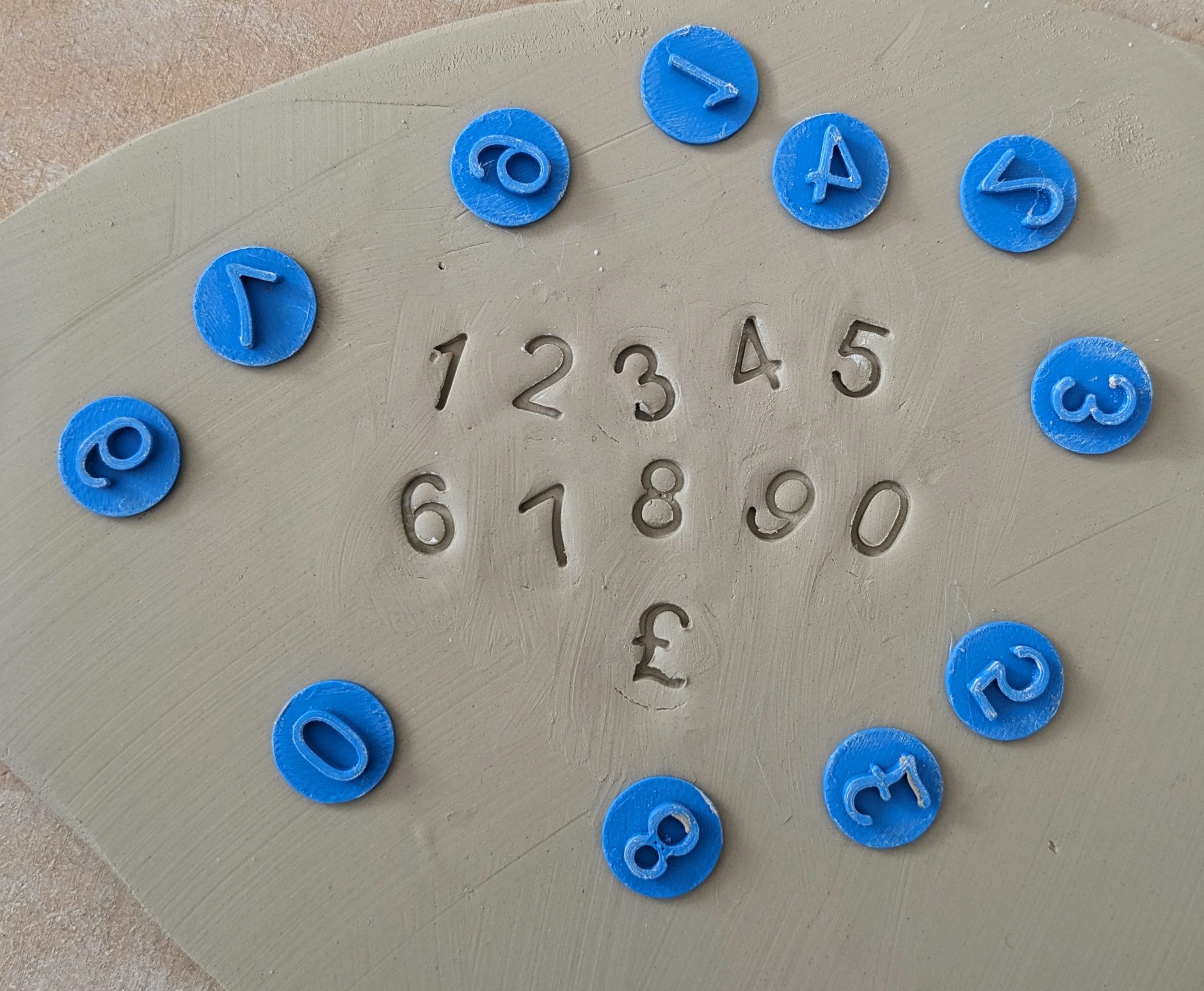 Arial font numbers stamps set